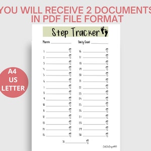 Daily Step Tracker , Printable Habit Planner , Journal PDF Download - Etsy