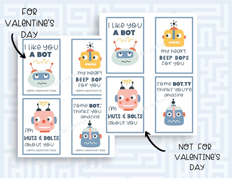 Robot Card Printable - Etsy