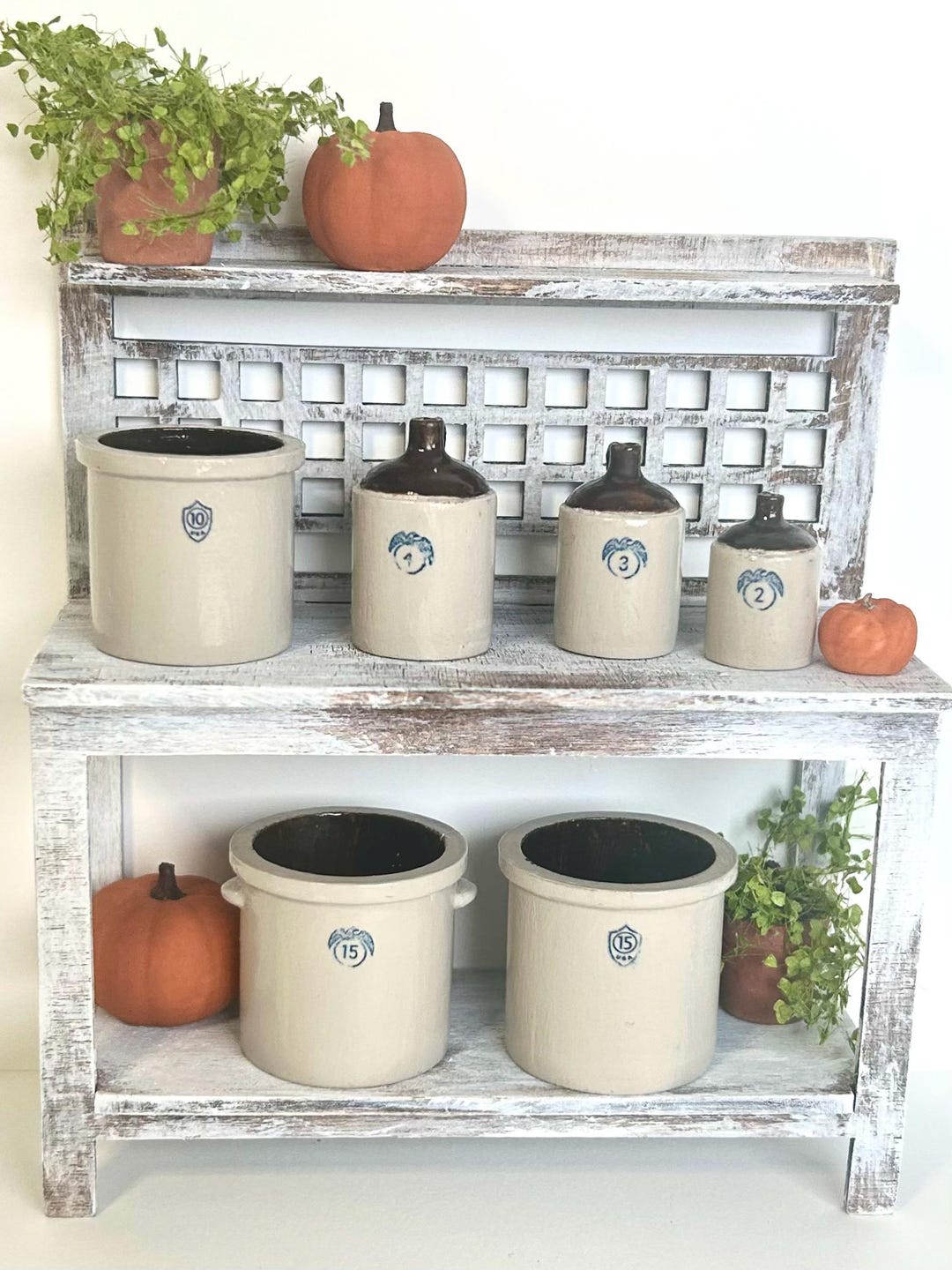 Dollhouse Antique Crock Pots, Miniature Stoneware, Dollhouse Pottery ...