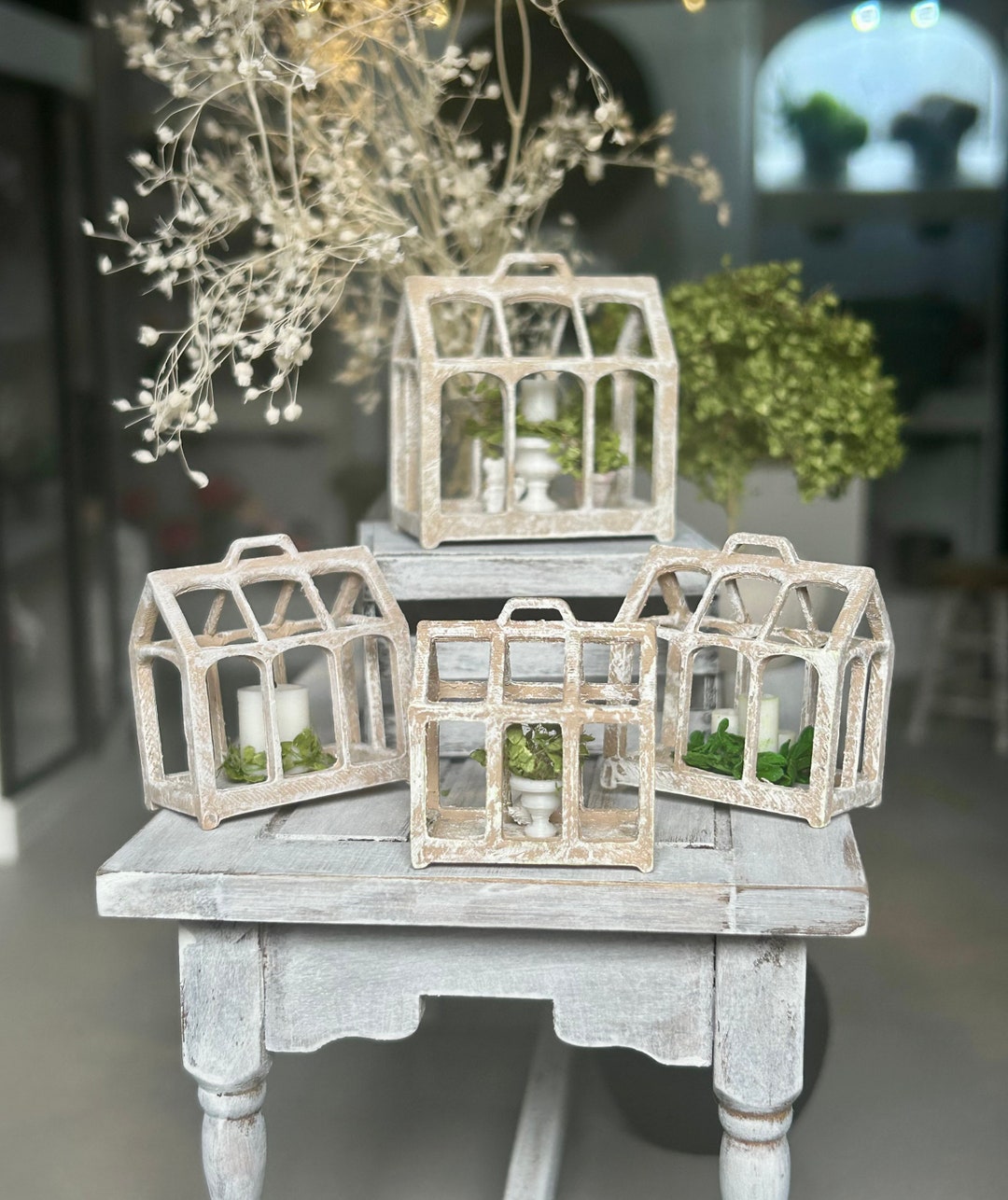 Miniature Plant Greenhouse Terrarium, Dollhouse Decor, Garden Box ...