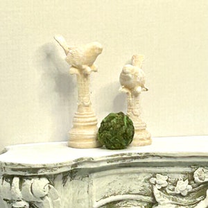 Little Miniature Bird Finial Set, Choose Pure White, White Washed ...