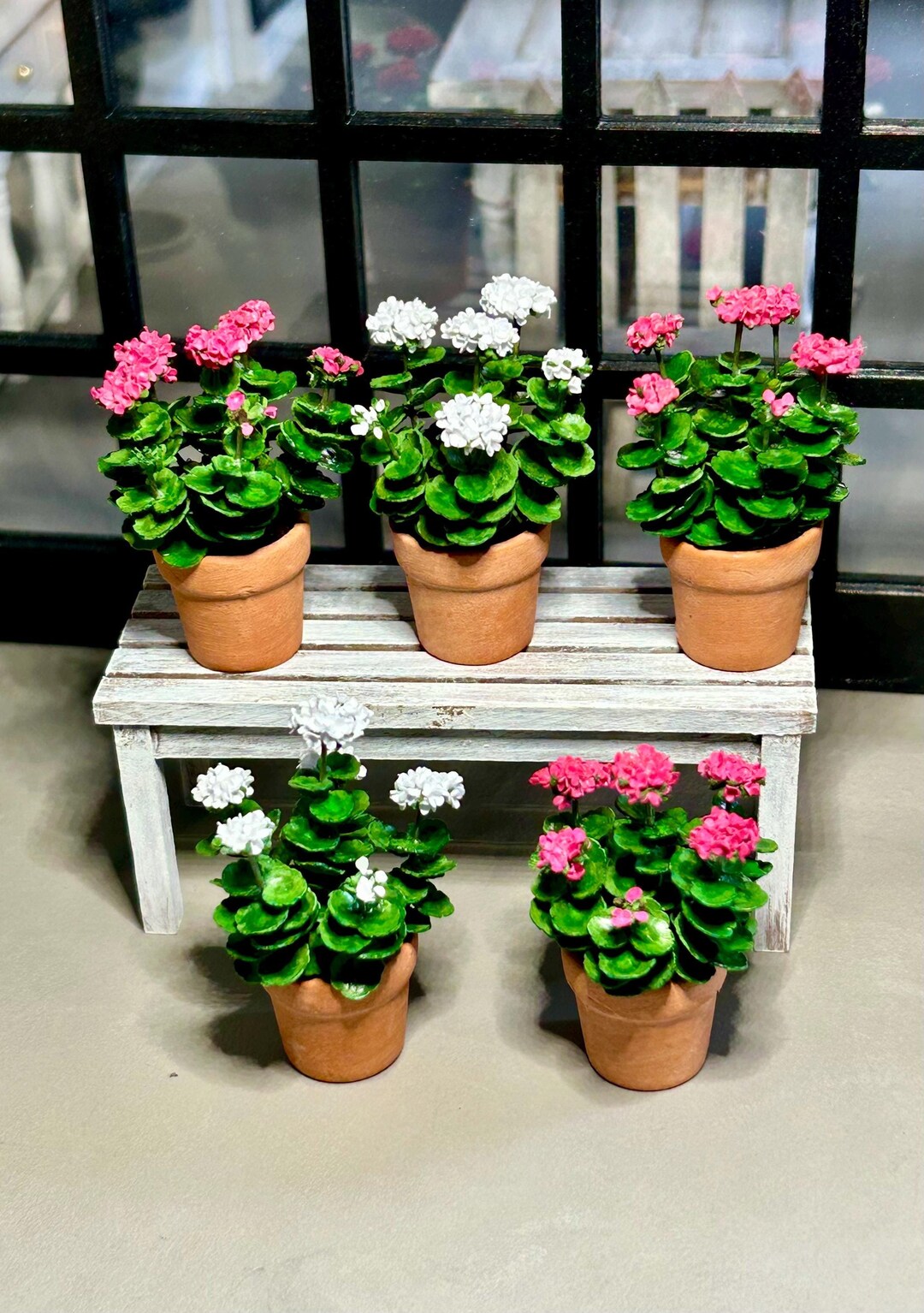 Dollhouse Miniature Geraniums in Multiple Colors and Now 3 Sizes ...