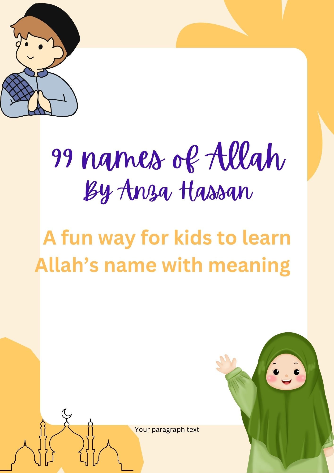 99 Names of Allah Kids Ebook Part 1. - Etsy