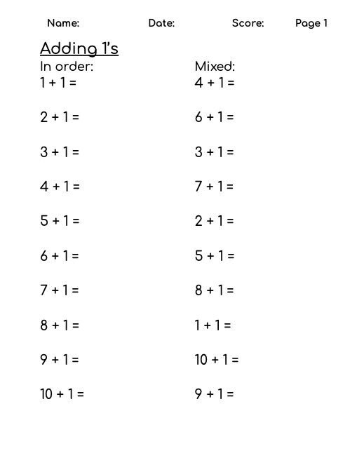 Addition Single Digits, 15 Worksheets, Adding Numbers 1-10, Printable ...