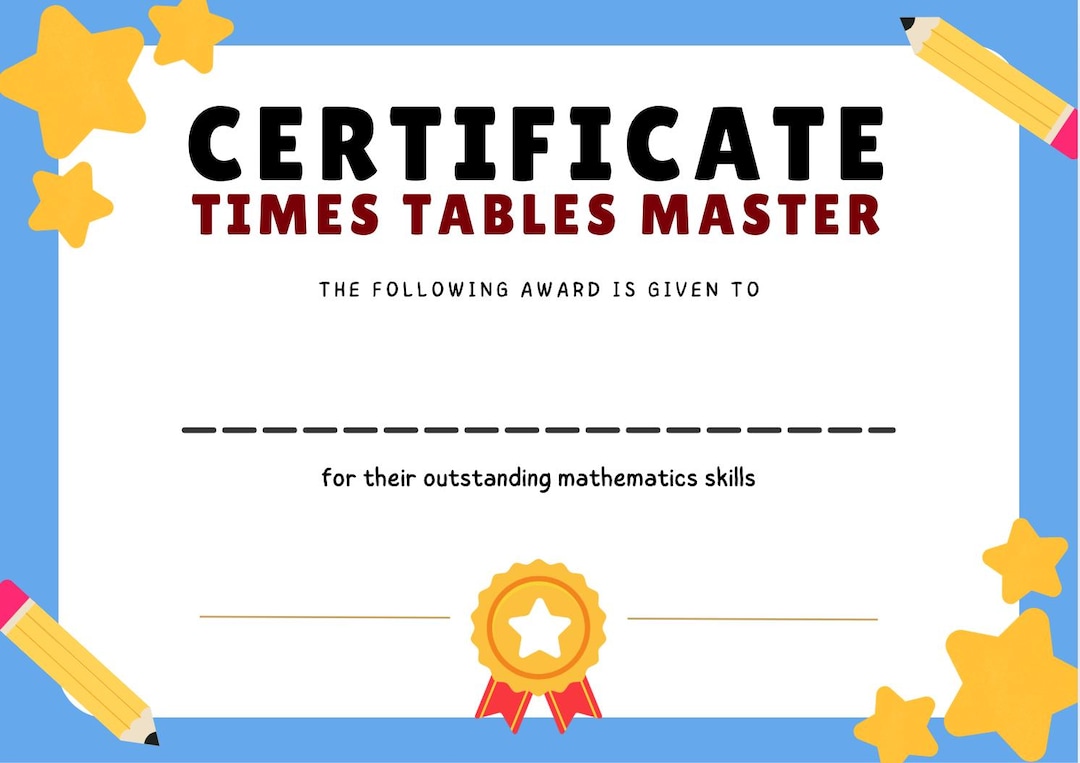 11 Math Certificates! Digital Download, Printable. - Etsy