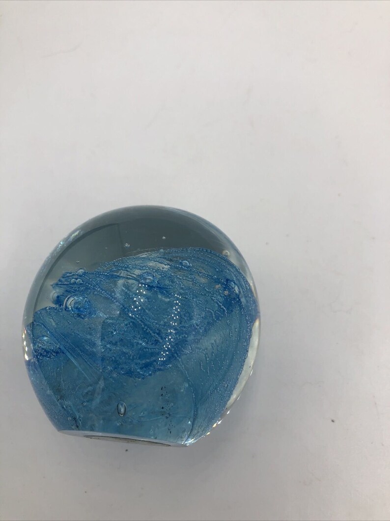 Dynasty Gallery Paperweight Art Glass Heirloom Collectables Blue Swirl ...