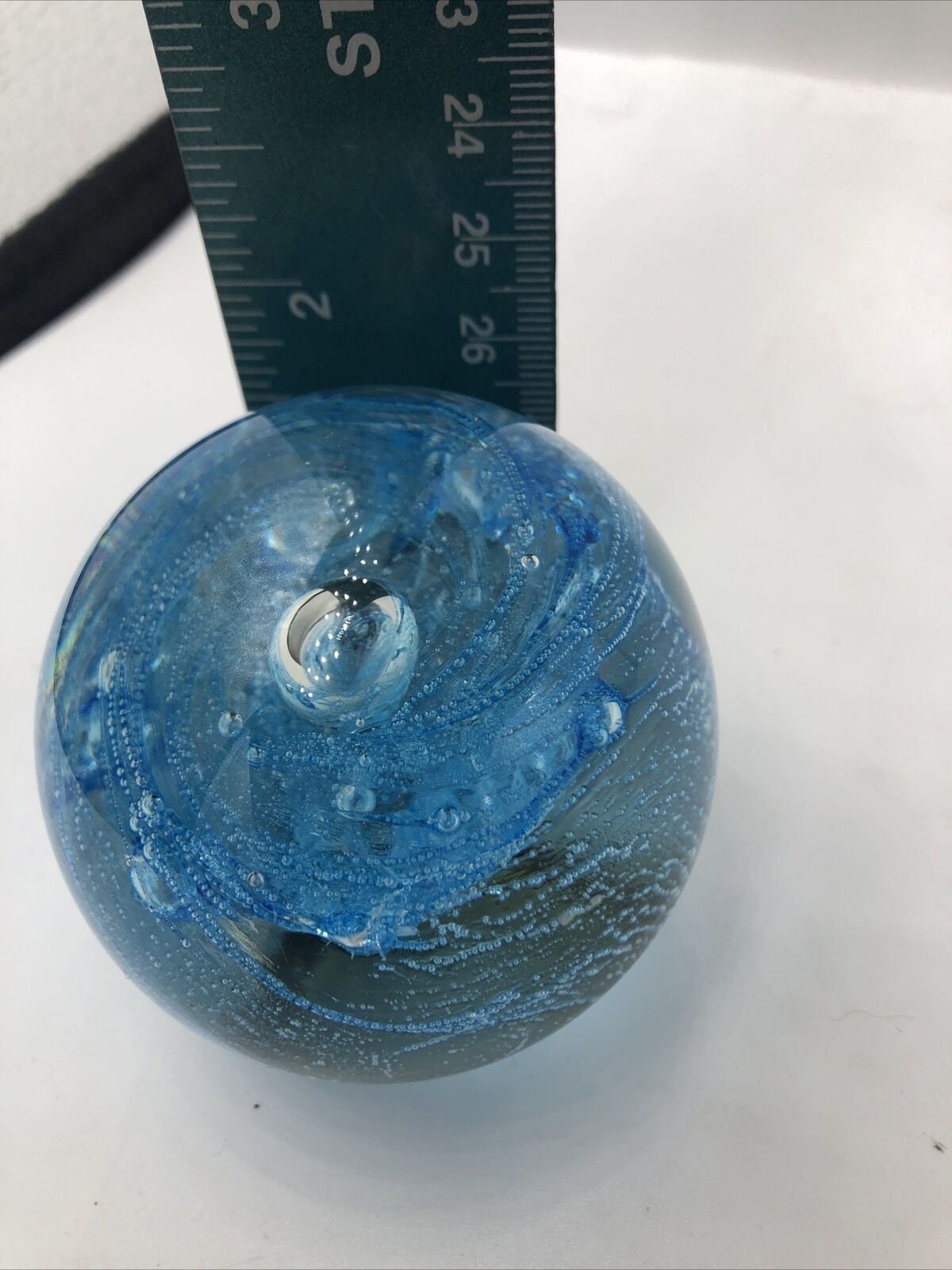 Dynasty Gallery Paperweight Art Glass Heirloom Collectables Blue Swirl ...