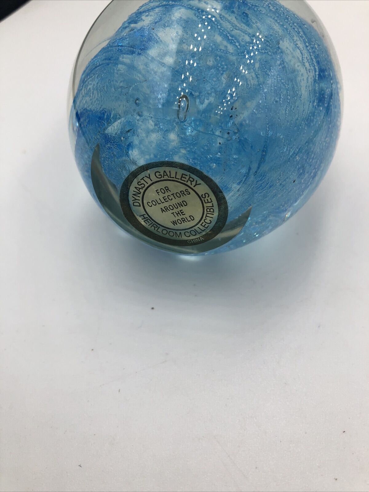 Dynasty Gallery Paperweight Art Glass Heirloom Collectables Blue Swirl ...
