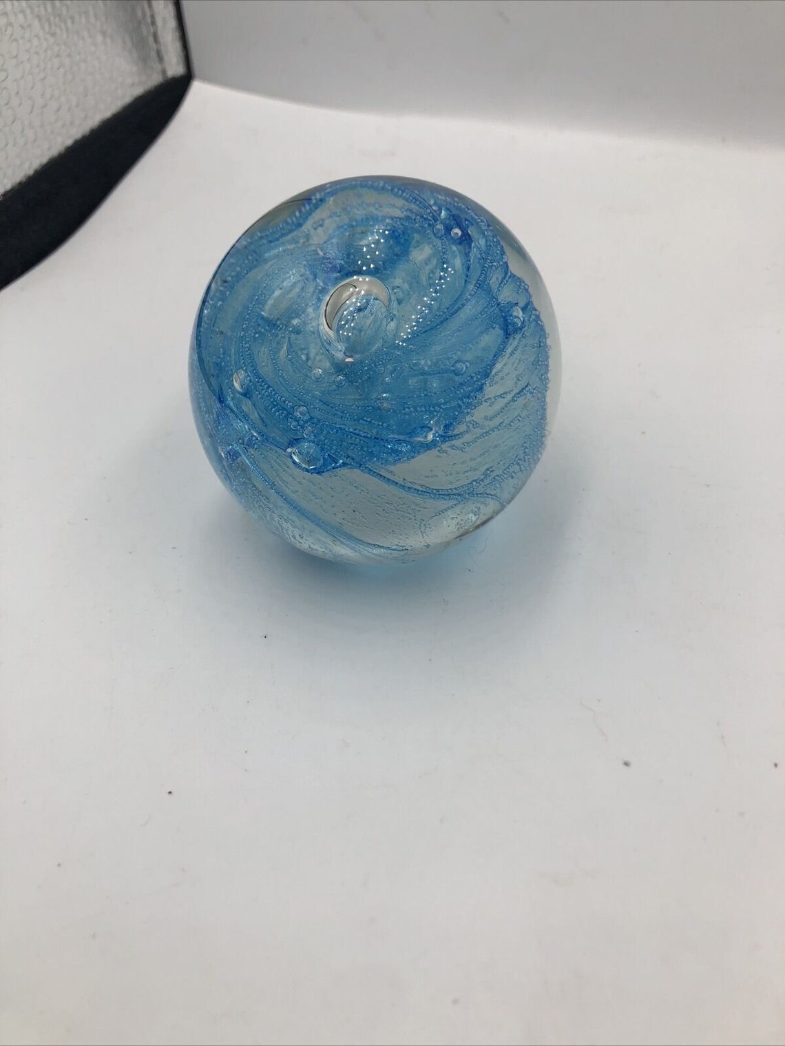 Dynasty Gallery Paperweight Art Glass Heirloom Collectables Blue Swirl ...