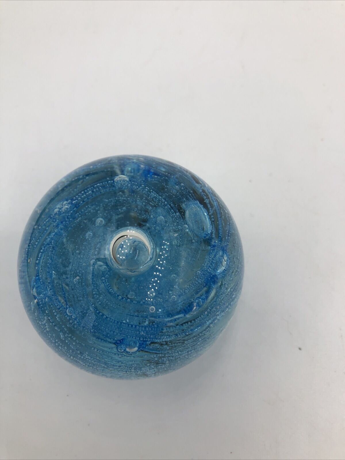 Dynasty Gallery Paperweight Art Glass Heirloom Collectables Blue Swirl ...