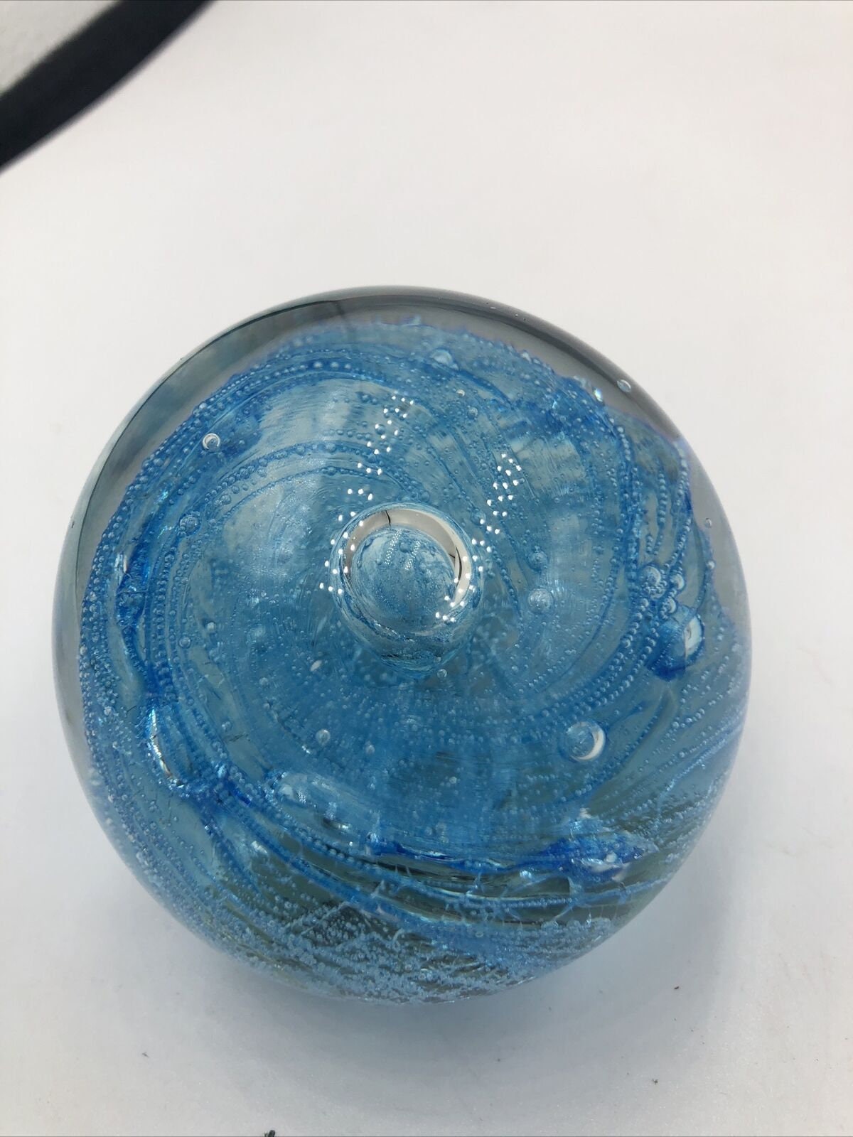Dynasty Gallery Paperweight Art Glass Heirloom Collectables Blue Swirl ...