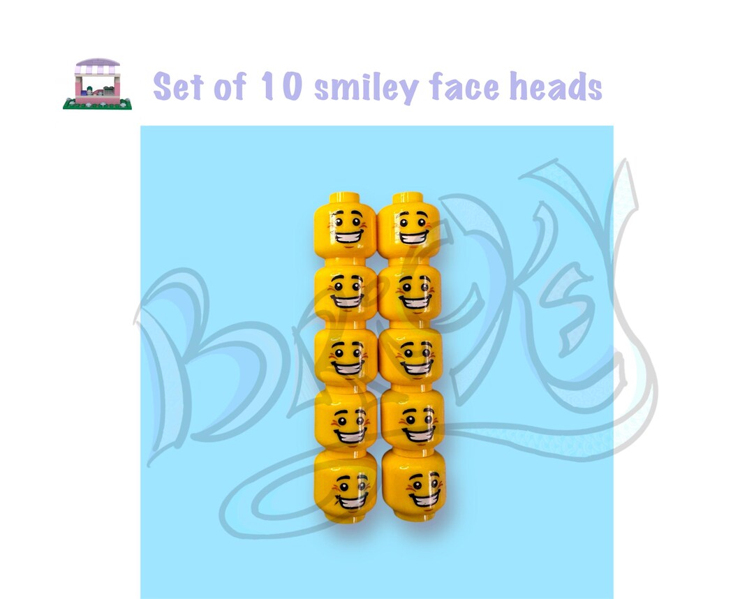 Set of 10 Smiley Face Figurine Heads | Gift | Decoration | OOTD ...