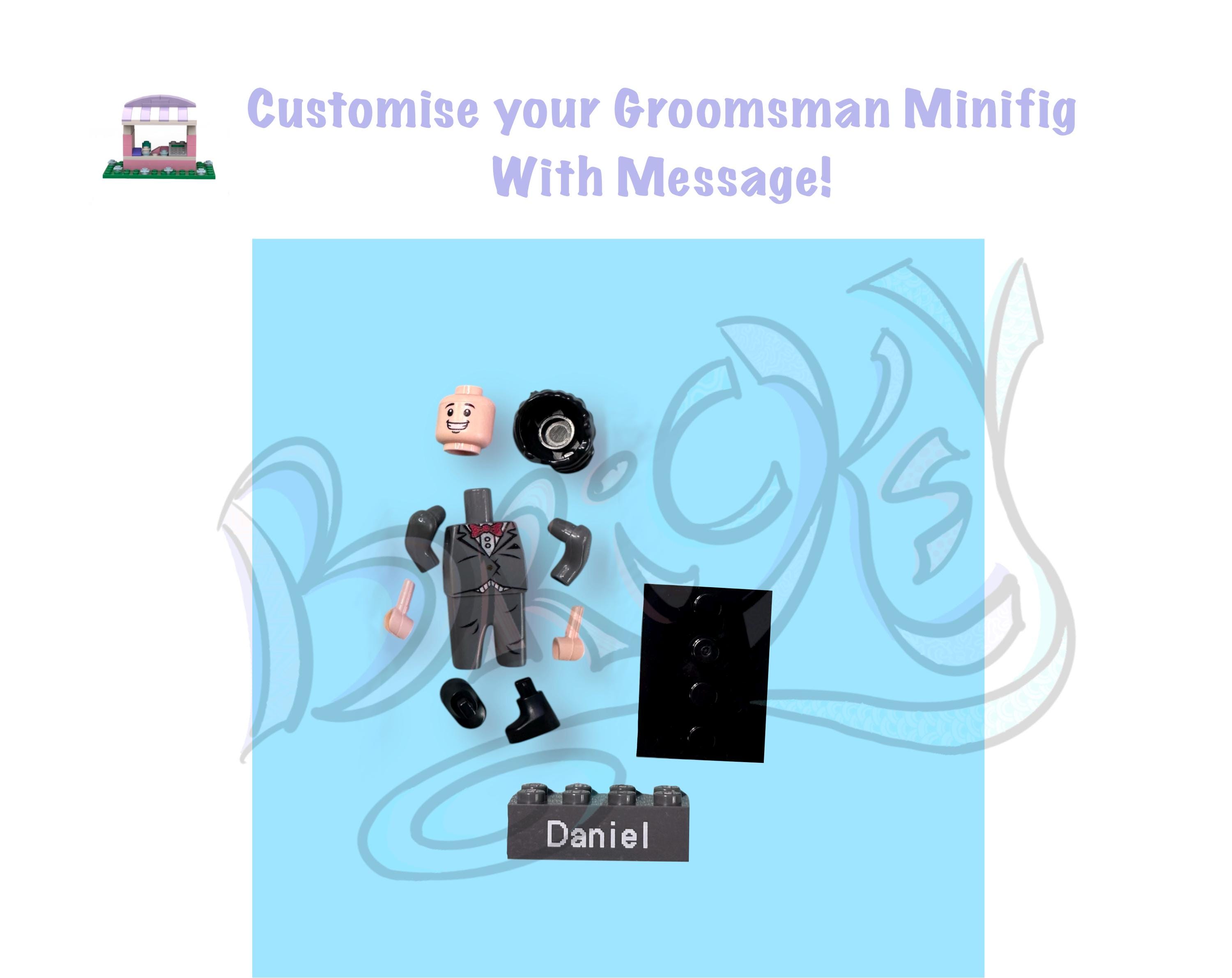 Groomsman Custom Minifigure With Head, Hair and Message Customisation ...