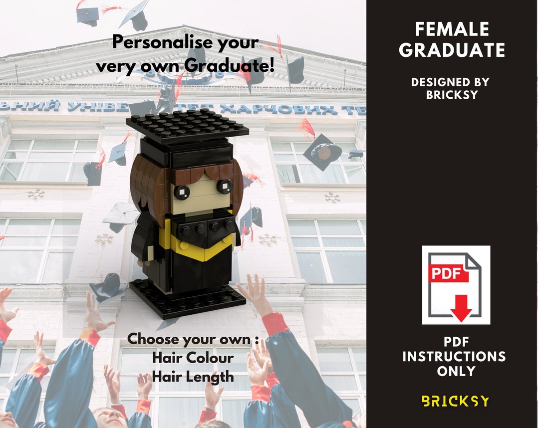 Her Graduate Blockhead PDF Download (no Bricks) | Customised | Gift ...