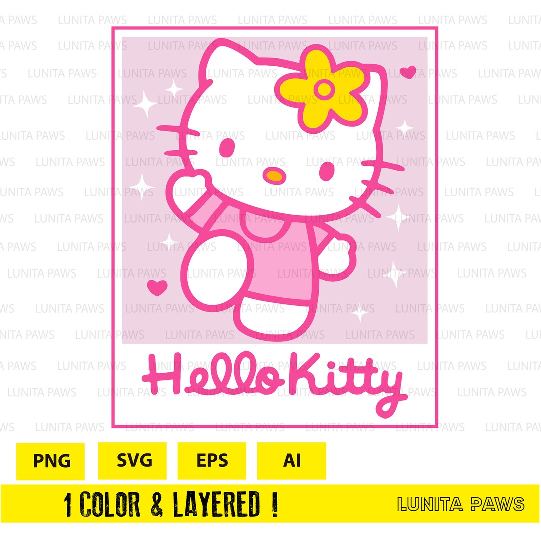 Kawaii Kitty Layered Svg File Cat Svg Hello Svg-png-eps-ai - Etsy