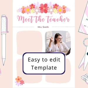 Floral Meet the Teacher Editable Template, Easy Use Teacher Template ...