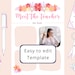 Floral Meet the Teacher Editable Template, Easy Use Teacher Template ...