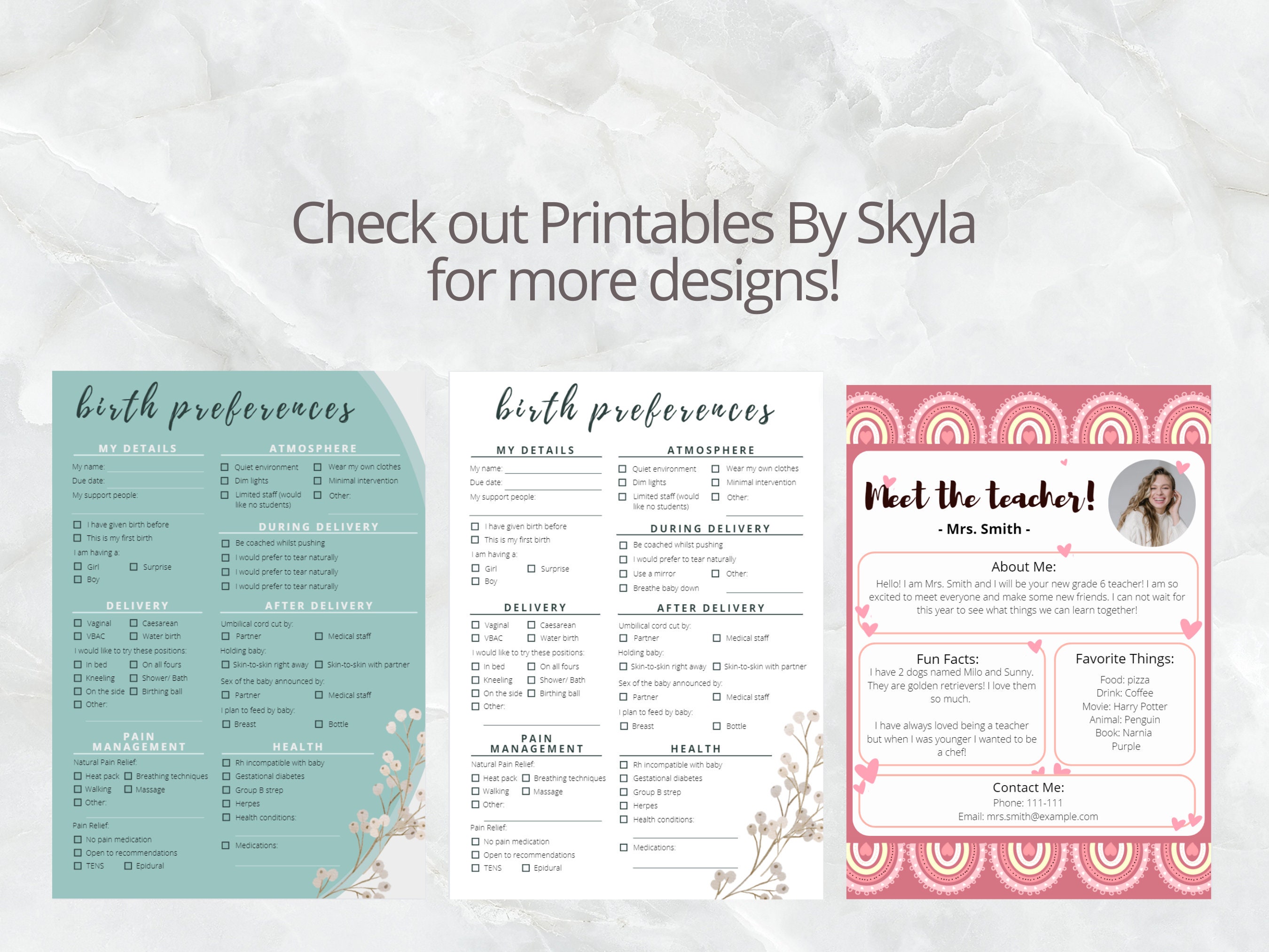 Birth Preferences Template, Birth Plan Editable, Baby Checklist to ...