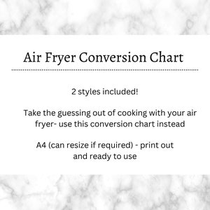 Air Fryer Conversion Chart, Air Fryer Cheat Sheet, Air Fryer Hacks and ...