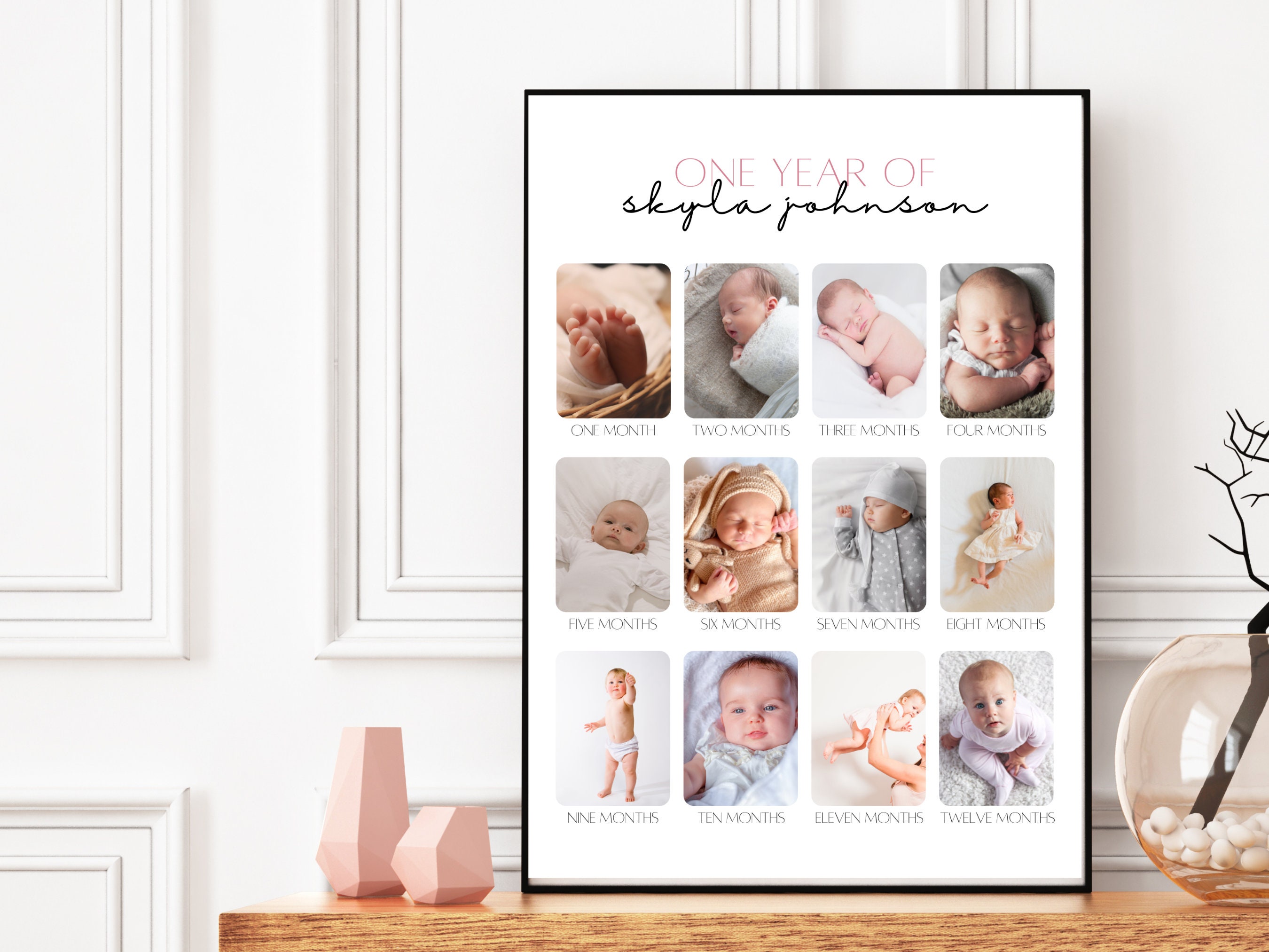 Baby's First Year Photo Template, 1st Birthday Baby Photo Collage ...