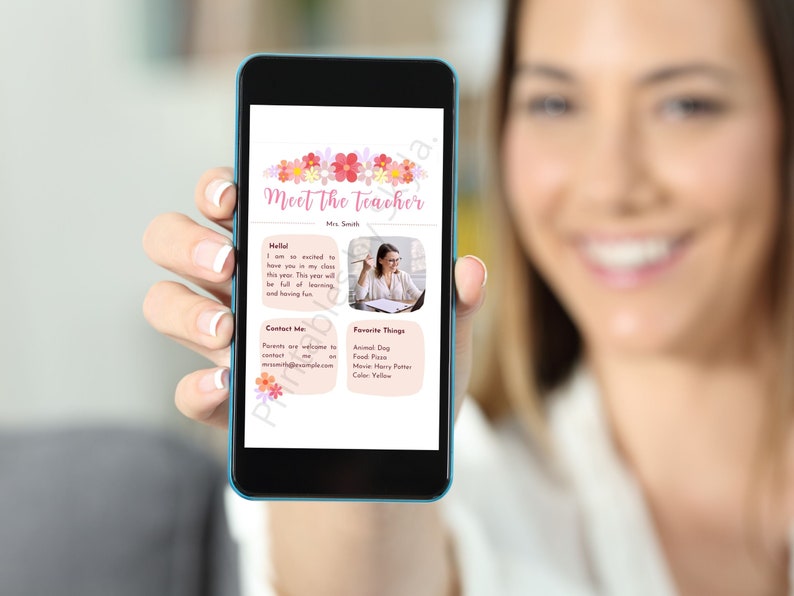 Floral Meet the Teacher Editable Template, Easy Use Teacher Template ...