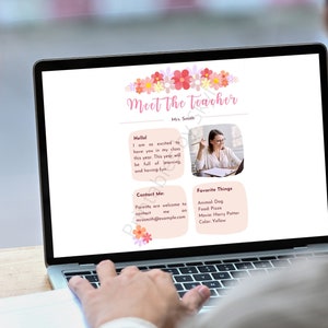 Floral Meet the Teacher Editable Template, Easy Use Teacher Template ...
