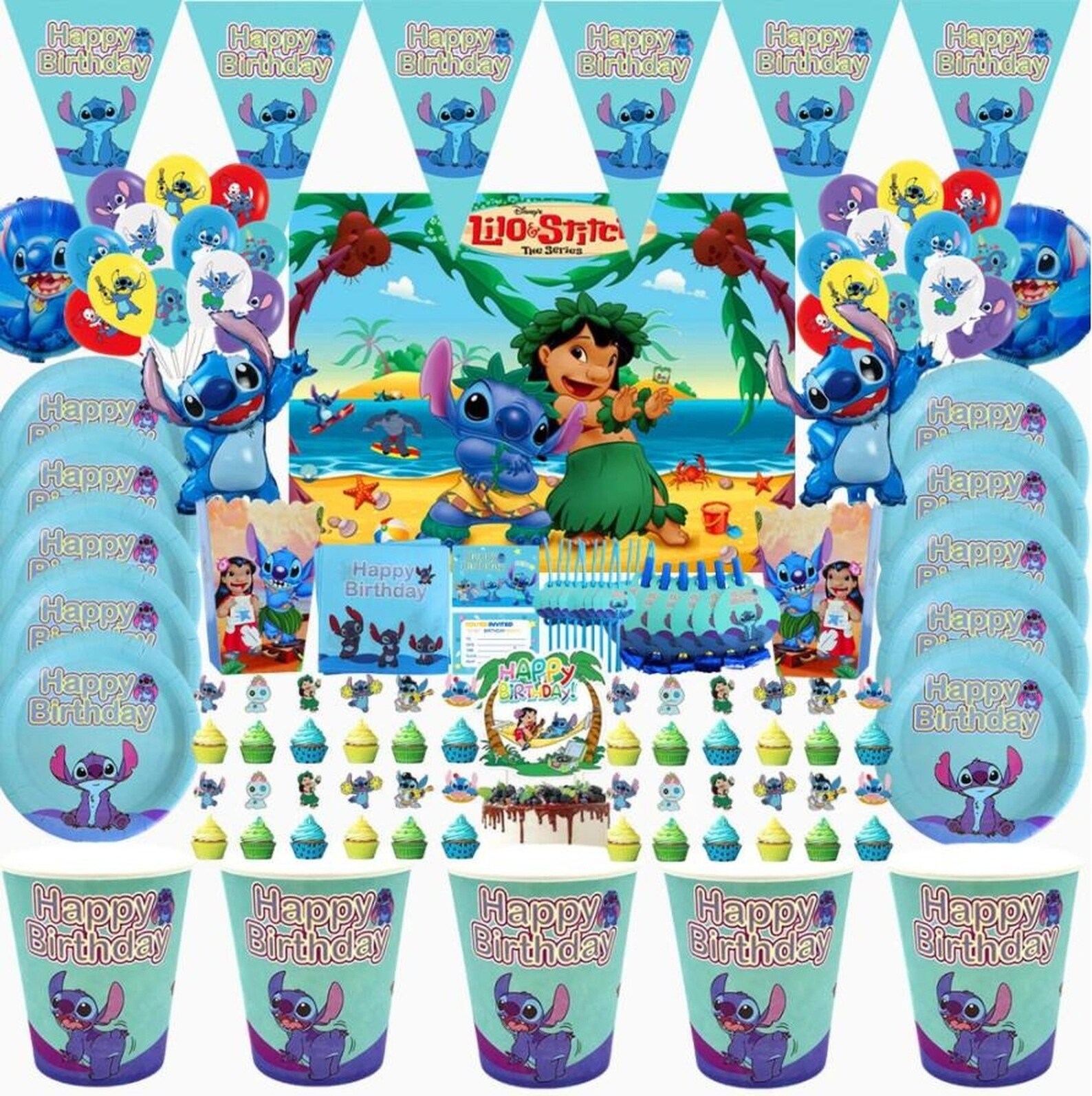 Lilo Stitch Birthday Decorations Disposable Party Tableware Paper ...