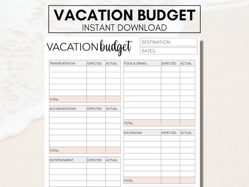 Vacation Budget Planner & Expense Tracker: A4, A5, Half-letter ...