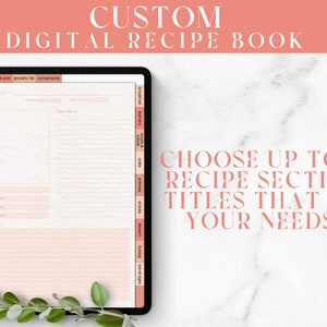 Custom Digital Recipe Book, Weekly Meal Planner (PDF) - Etsy