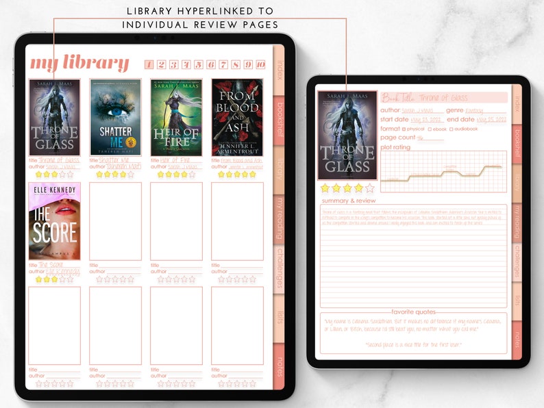Digital Reading Journal & Planner: Book Tracker, Goodnotes Book Journal ...