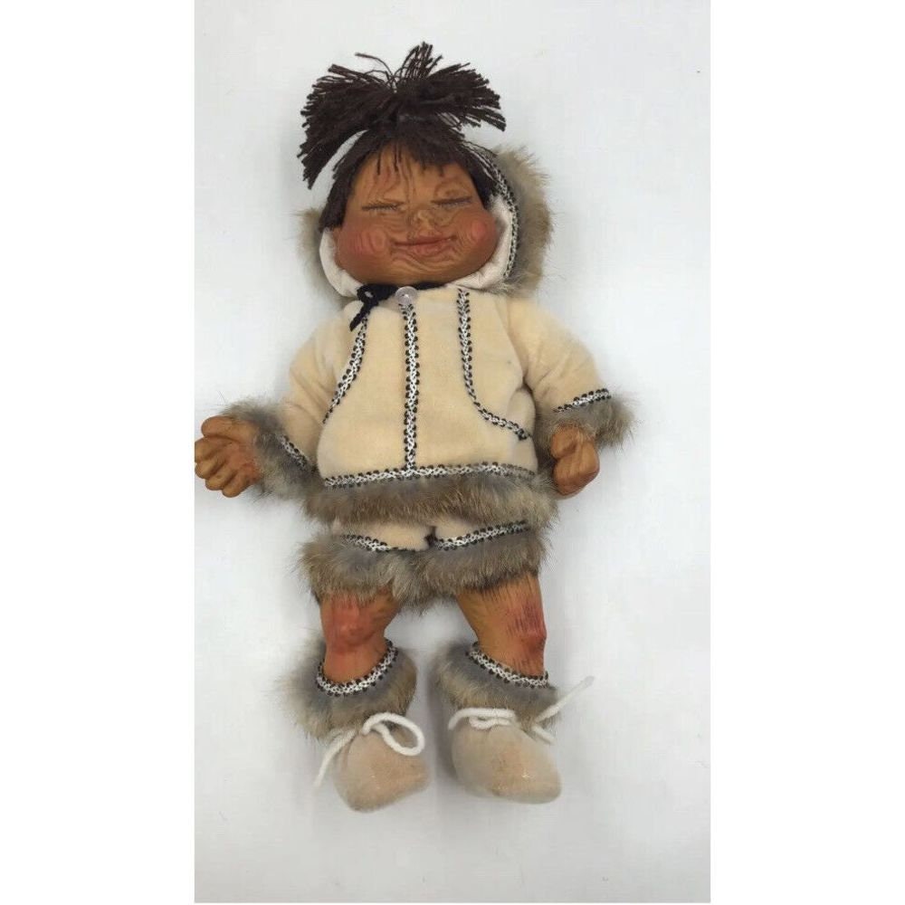 Naber Kids Wood Face Carved Native American Eskimo Dolls Set of 3 - Etsy
