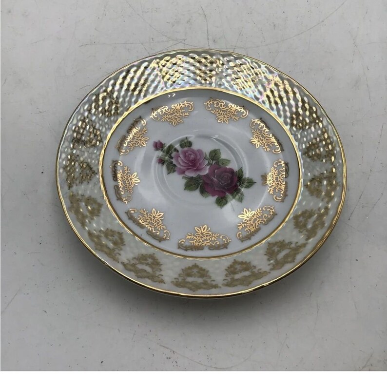 Vintage antique Porcelain Gold Plated Purple Floral Tea Set for 4 - Etsy