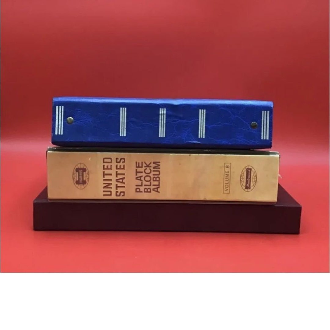 Vintage H.E. Harris United States Plate Block Stamp Book Album Lot of 3 ...