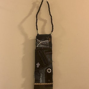 Upcycled Handmade Denim Jeans Necktie Statement Necklace Wearable Art ...