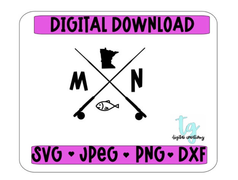 MN Fishing SVG PNG Dxf Jpeg - Etsy