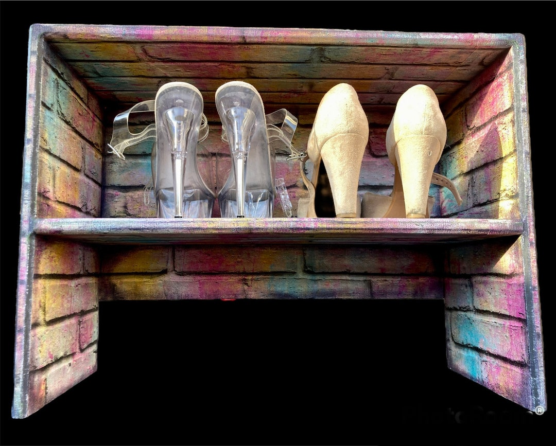Handmade Brick Design Shoe Rack, Painted & Decoupaged, Bespoke Size - Etsy