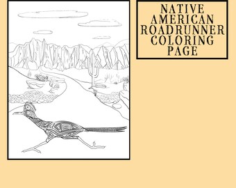 Roadrunner Coloring Page - Etsy