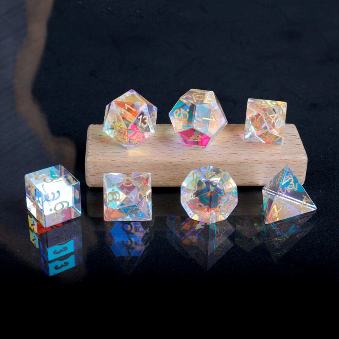 DND Full Set K9 Polyhedral Glass Dice - Etsy