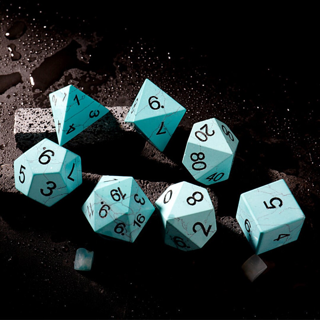 Green Turquoise Gemstone Dice Set RPG Role Playing Game Stone - Etsy UK
