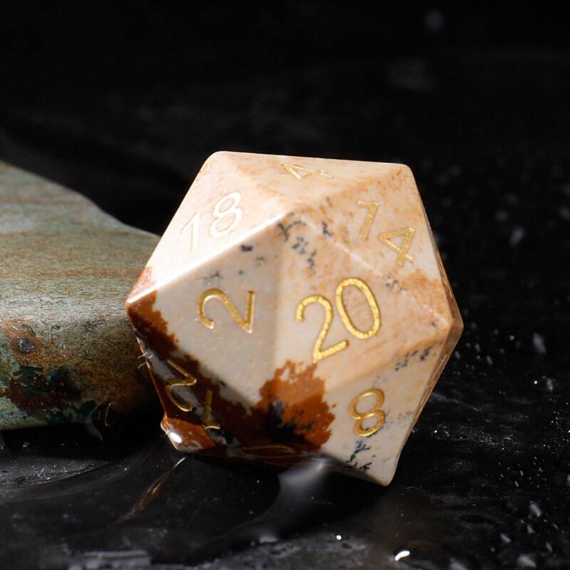 DND Gemstone RPG Dice Set Picture Jasper - Etsy