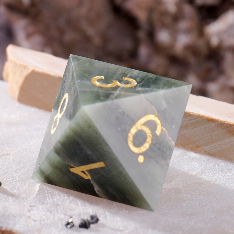 Green Hair Quartz DND Gemstone Dice Set/rpg Role Playing Game - Etsy