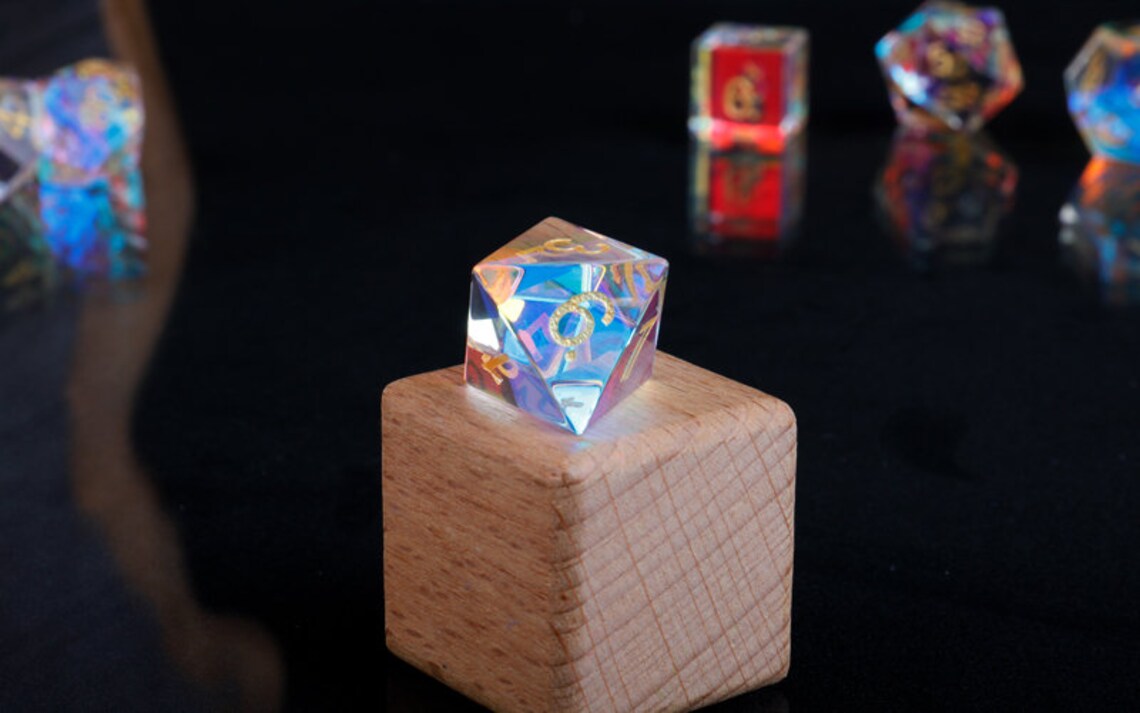 DND Full Set K9 Polyhedral Glass Dice - Etsy