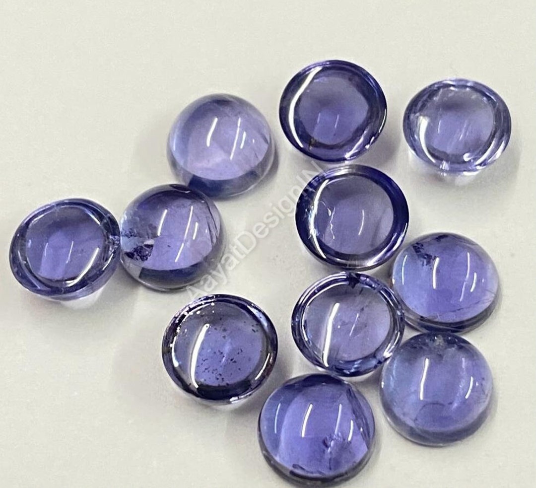 Top Quality Natural Iolite Round Cabochon Loose Gemstone Jewelry ...