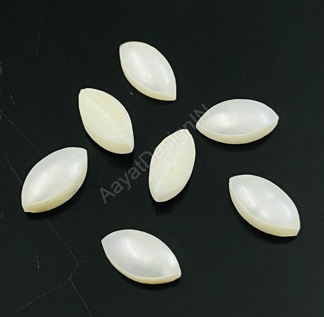 Natural Fresh Water Pearl Marquise Shape Cabochon Loose Gemstone 3x6 ...