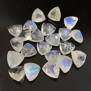 AAA+ Rainbow Moonstone Trillion Faceted Cut Natural Gemstone 3, 4, 5, 6 ...