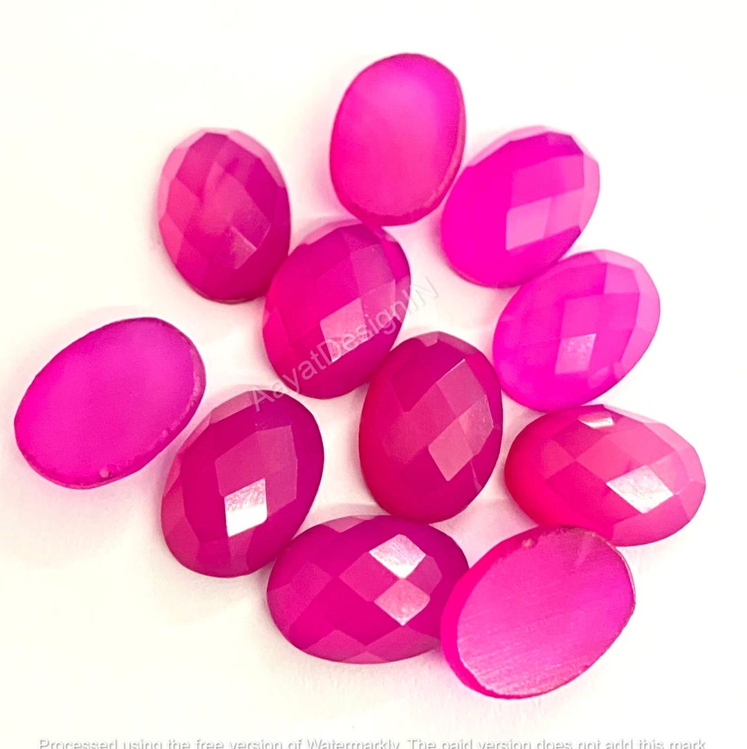 Natural Rani Chalcedony Oval Checker Cut Loose Calibrated Gemstone 5X7 ...