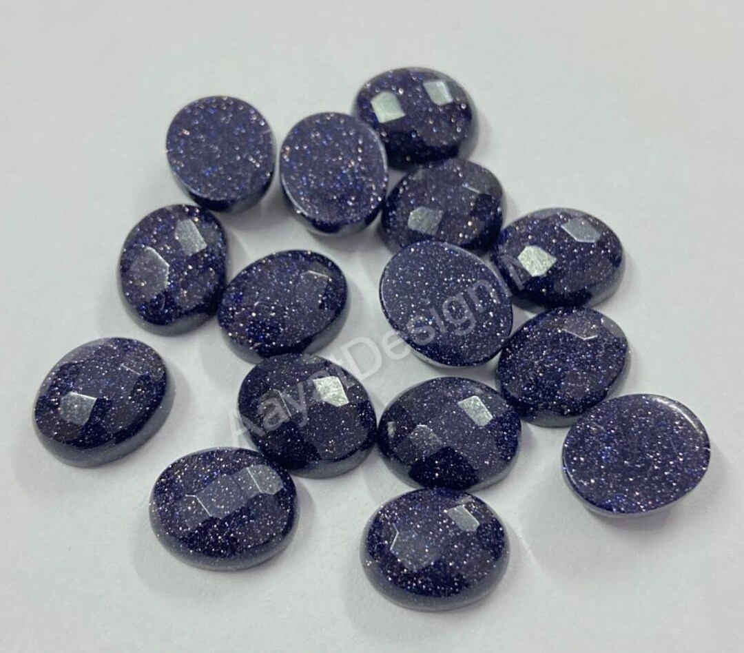 Natural Blue Sandstone Oval Checker Cut Loose Calibrated Gemstone,5x7 ...