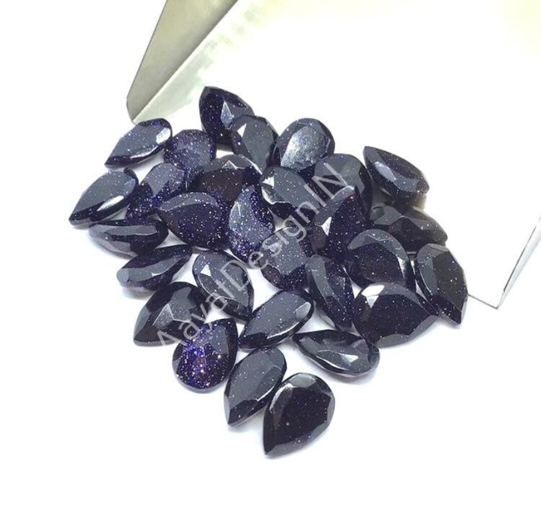 Natural Blue Sandstone Pear Faceted Cut Loose Calibrated Gemstone,5x7 ...