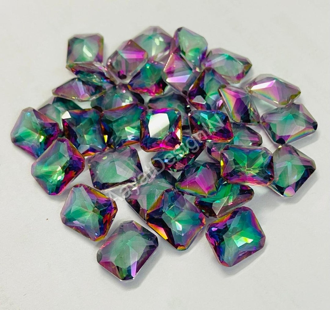 Natural Mystic Topaz Octagon Faceted Cut Loose Mystic Gemstone ,5x7,7x9 ...