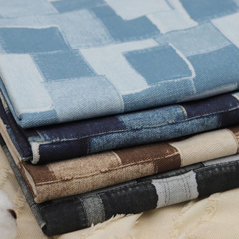 Patchwork Denim Fabric - Etsy